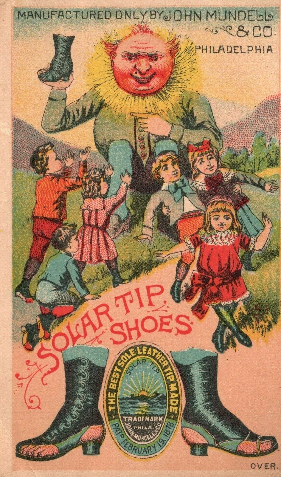 1880s-90s Solar Tip Shoes John Mundell & Co Philadelphia Boot & Kids ...