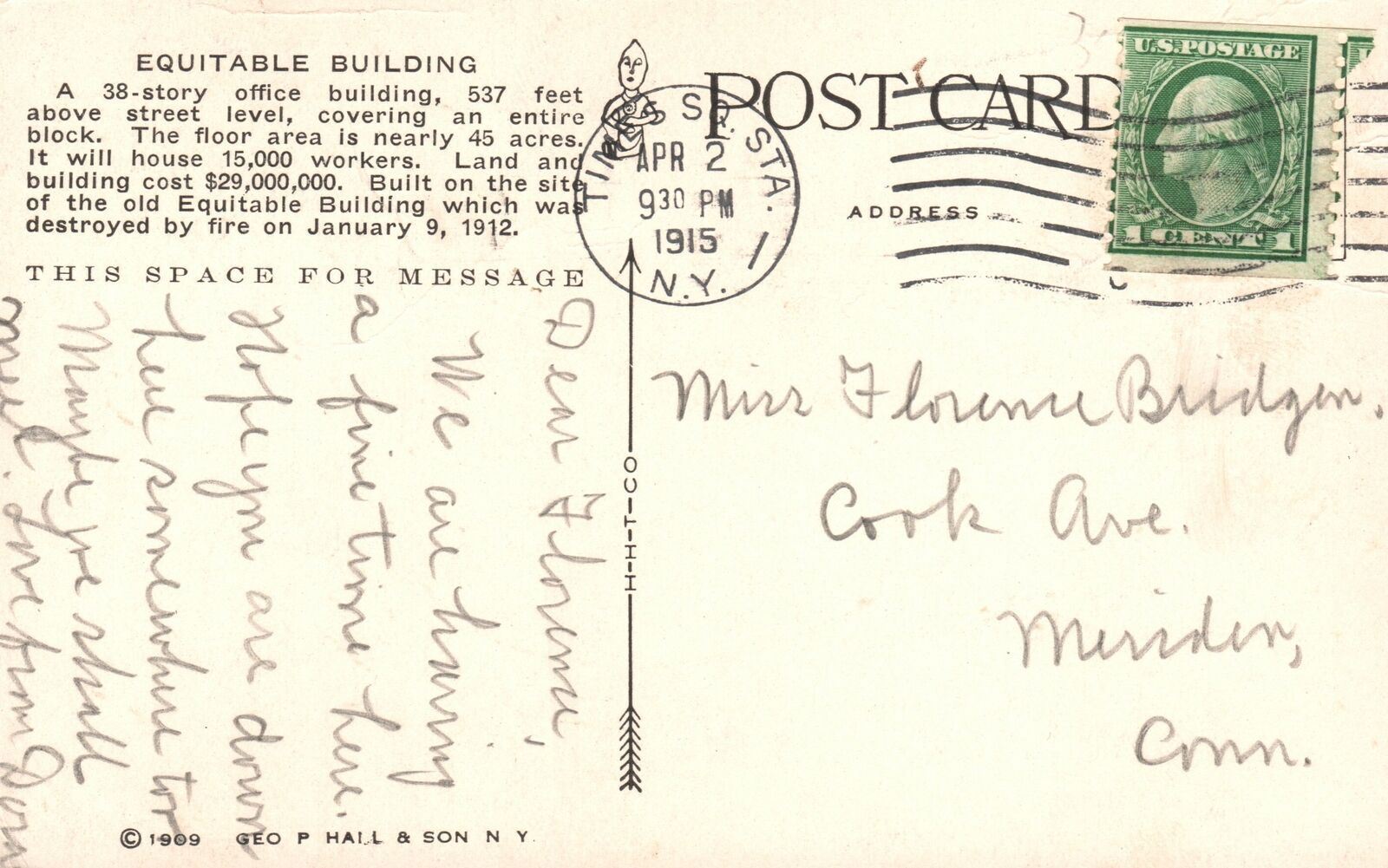 Vintage Postcard 1915 Equitable Office Building Historical Landmark New ...