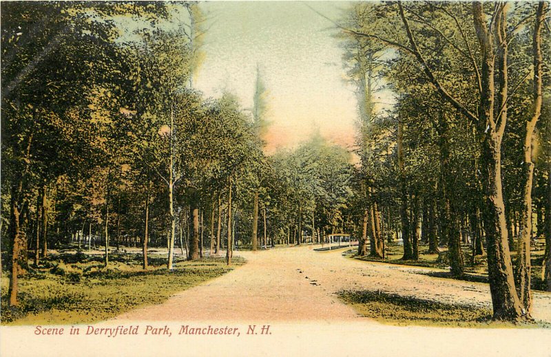 Postcard Scene in Derryfield Park Manchester NH Hillsborough County ...