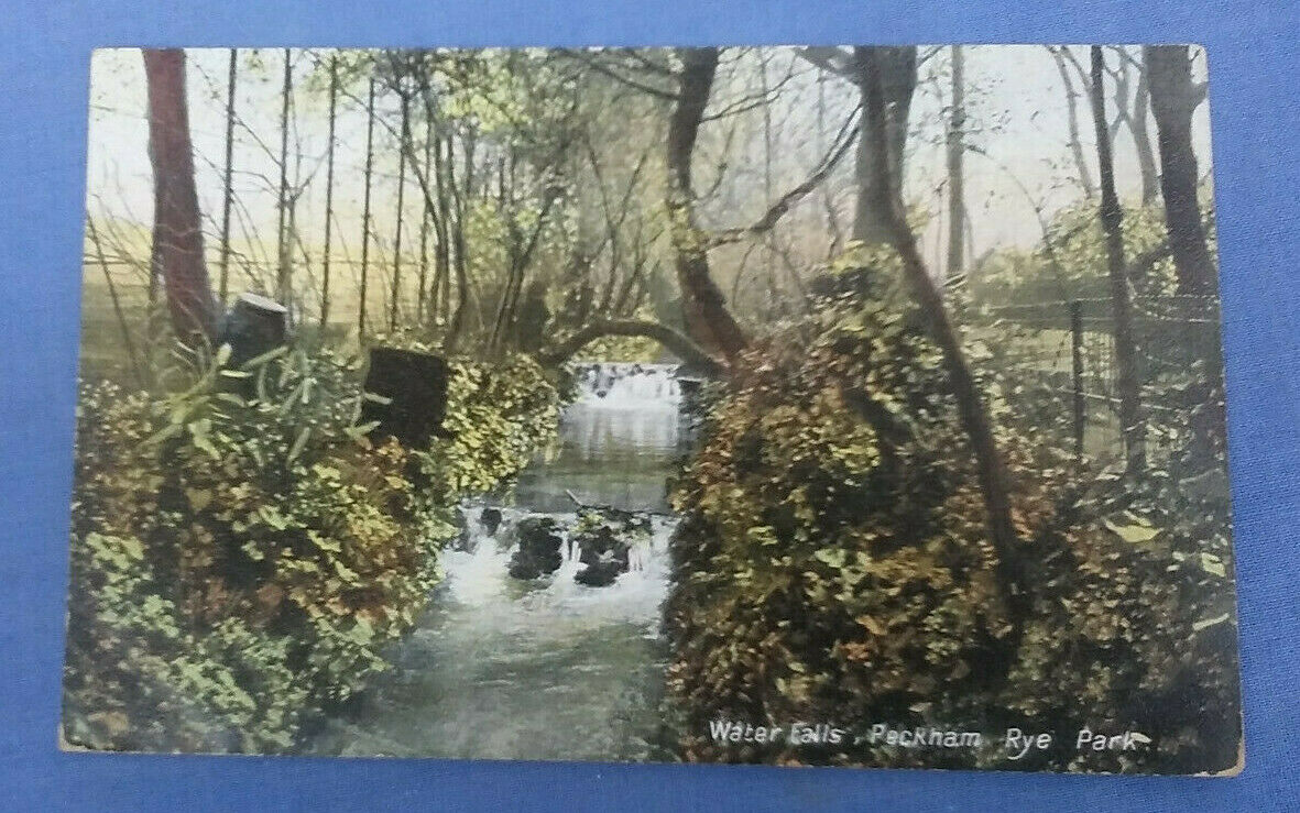 Vintage Postcard Water Falls Peckham Rye Park London Postmarked 1907 ...