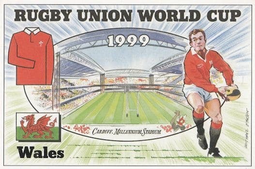 Wales Cardiff Millenium Stadium Map Rugby World Cup Uniform Postcard ...