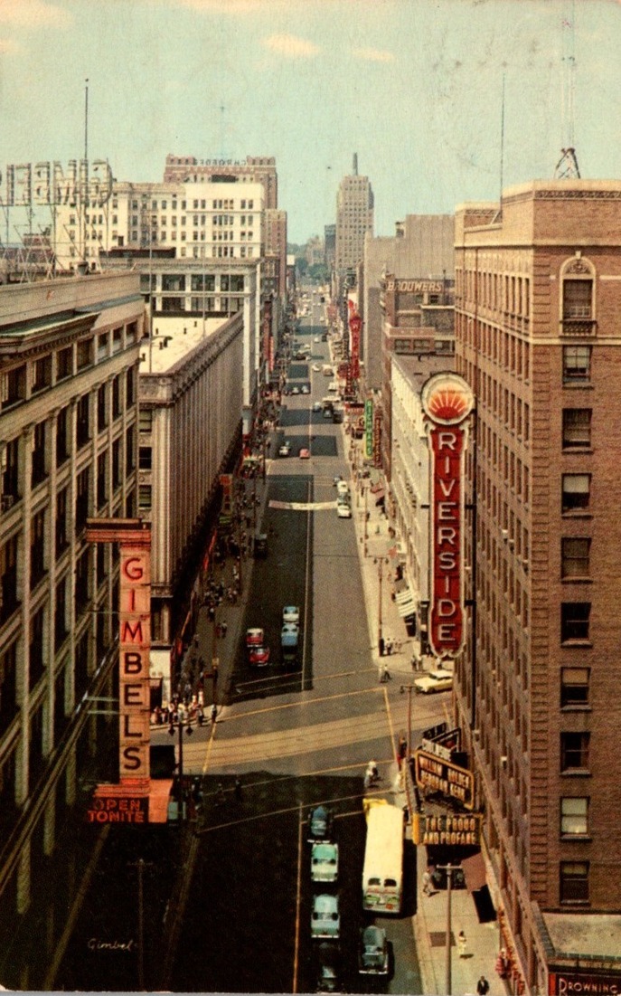 Wisconsin Milwaukee Wisconsin Avenue Looking West 1966 | United States ...