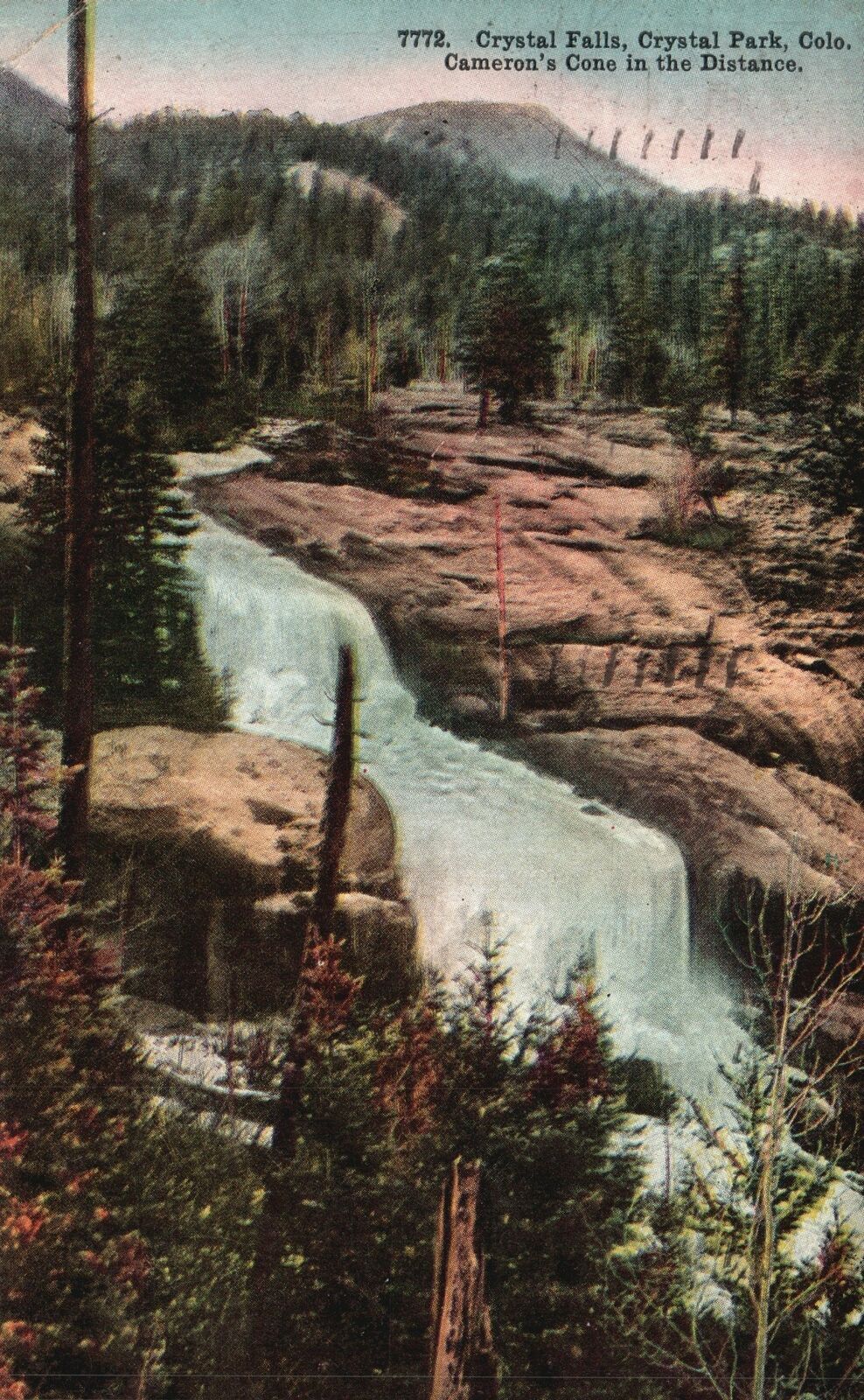 Vintage Postcard 1911 Crystal Falls Cameron Cones In Distance Crystal ...