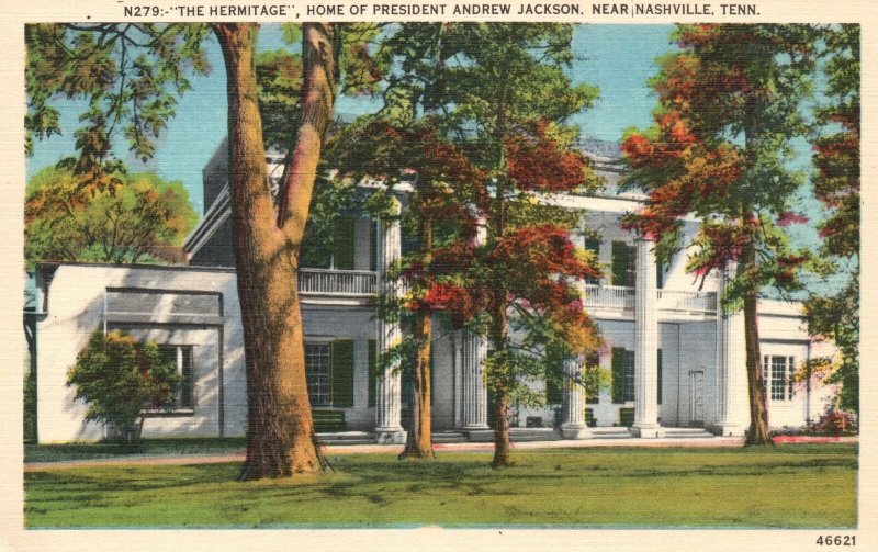 Vintage Postcard 1920's The Hermitage Pres. Andrew Jackson Home ...