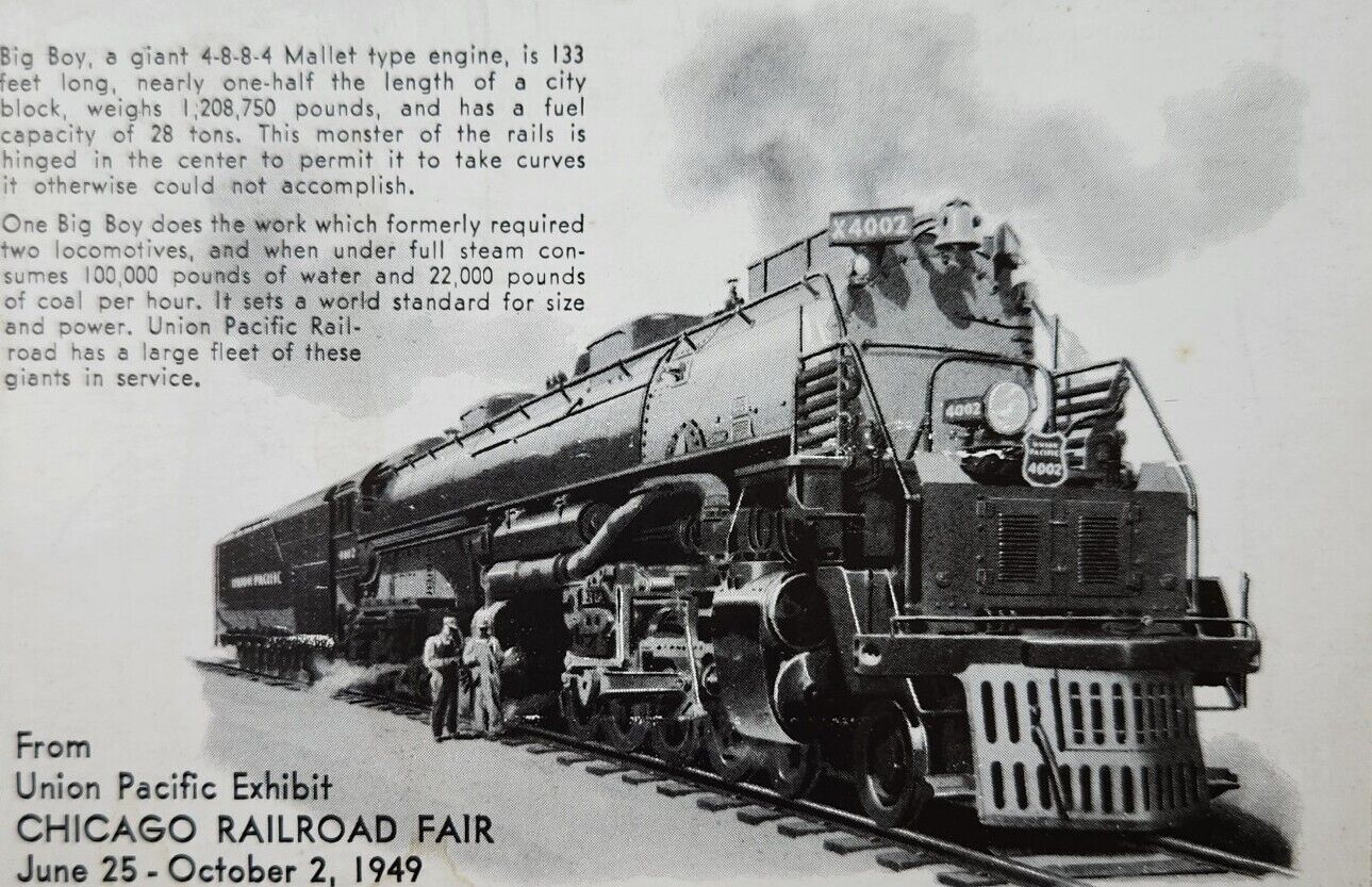 Train Big Boy allet Engine Union Pacific Chicago Railroad Fair 1949 IL ...