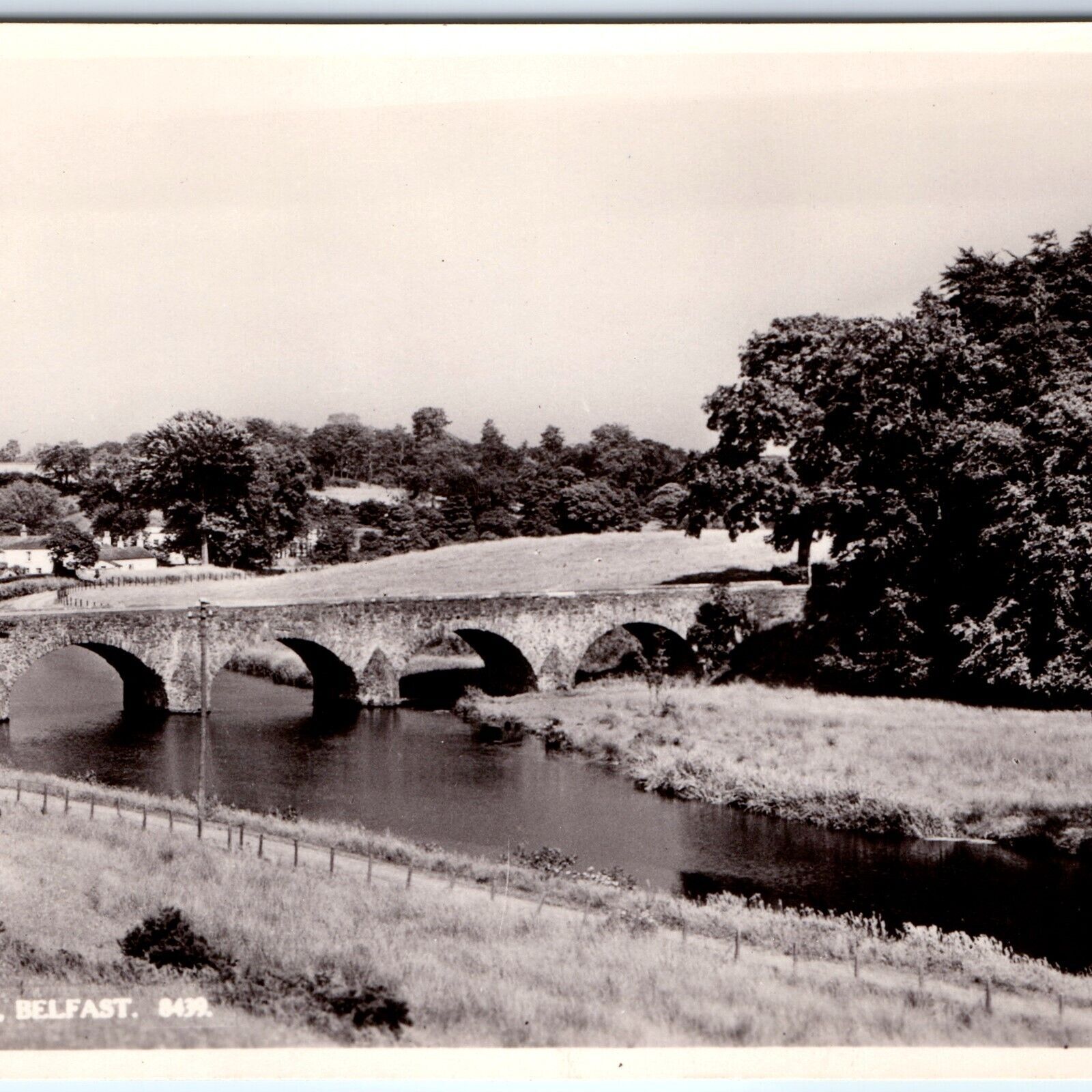 c1920s Belfast, Ireland RPPC Shaw's Bridge Stone Arch River Lagan Rural ...