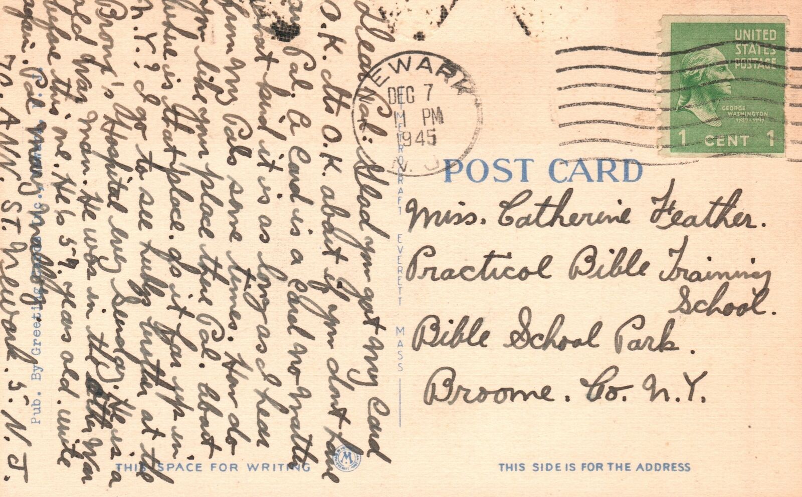 Vintage Postcard 1945 U.S. Post Office and Court House Newark New ...