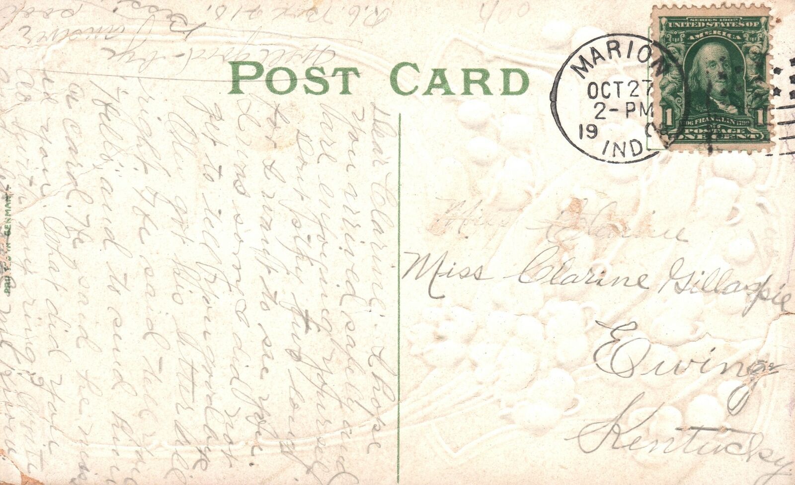 Vintage Postcard 1908 Remembrance Card Greeting Friendship Souvenir ...