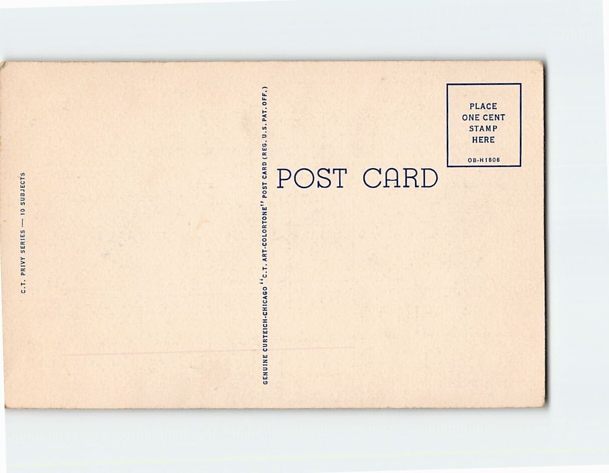 Postcard Greeting Card with Poem and Trees Flowers Nature Outhouse ...