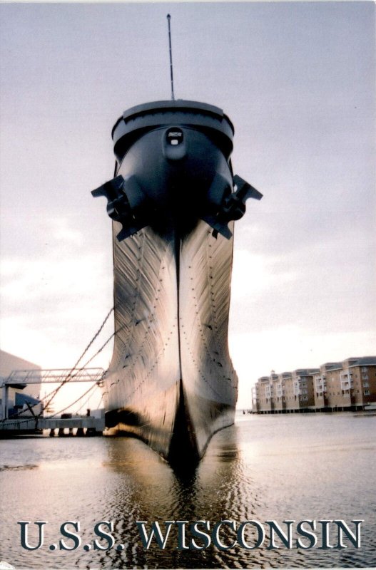 U.S.S. WISCONSIN, USS Wisconsin, US Navy Battleship, Nauticus Postcard ...
