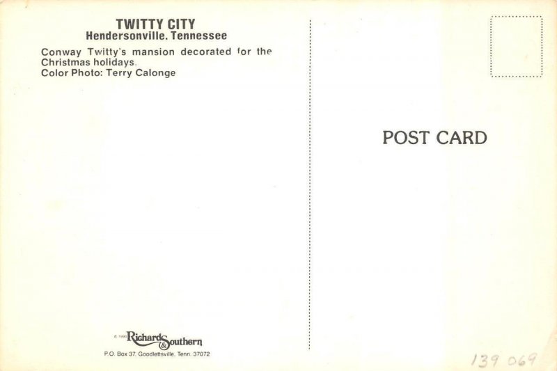2~4X6 Postcards TN Hendersonville CONWAY TWITTY CITY Mansion & Sleigh ...