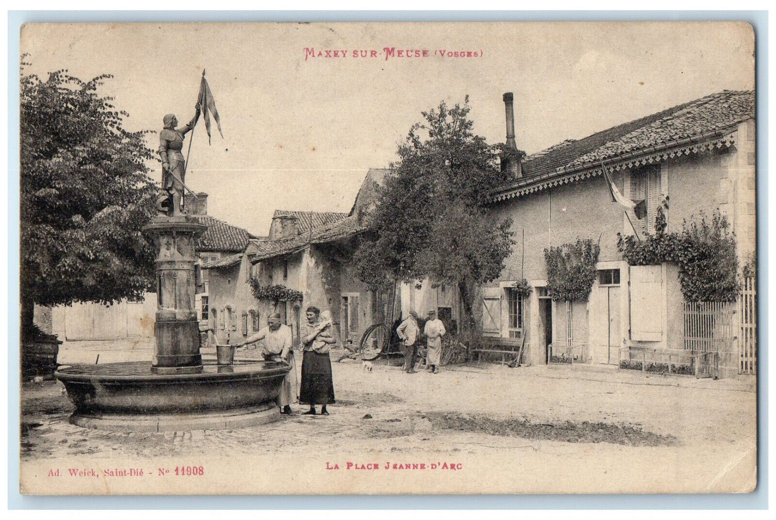 1921 La Place Jeanne D'Arc Maxey Sur Meuse (Vosges) France Postcard ...