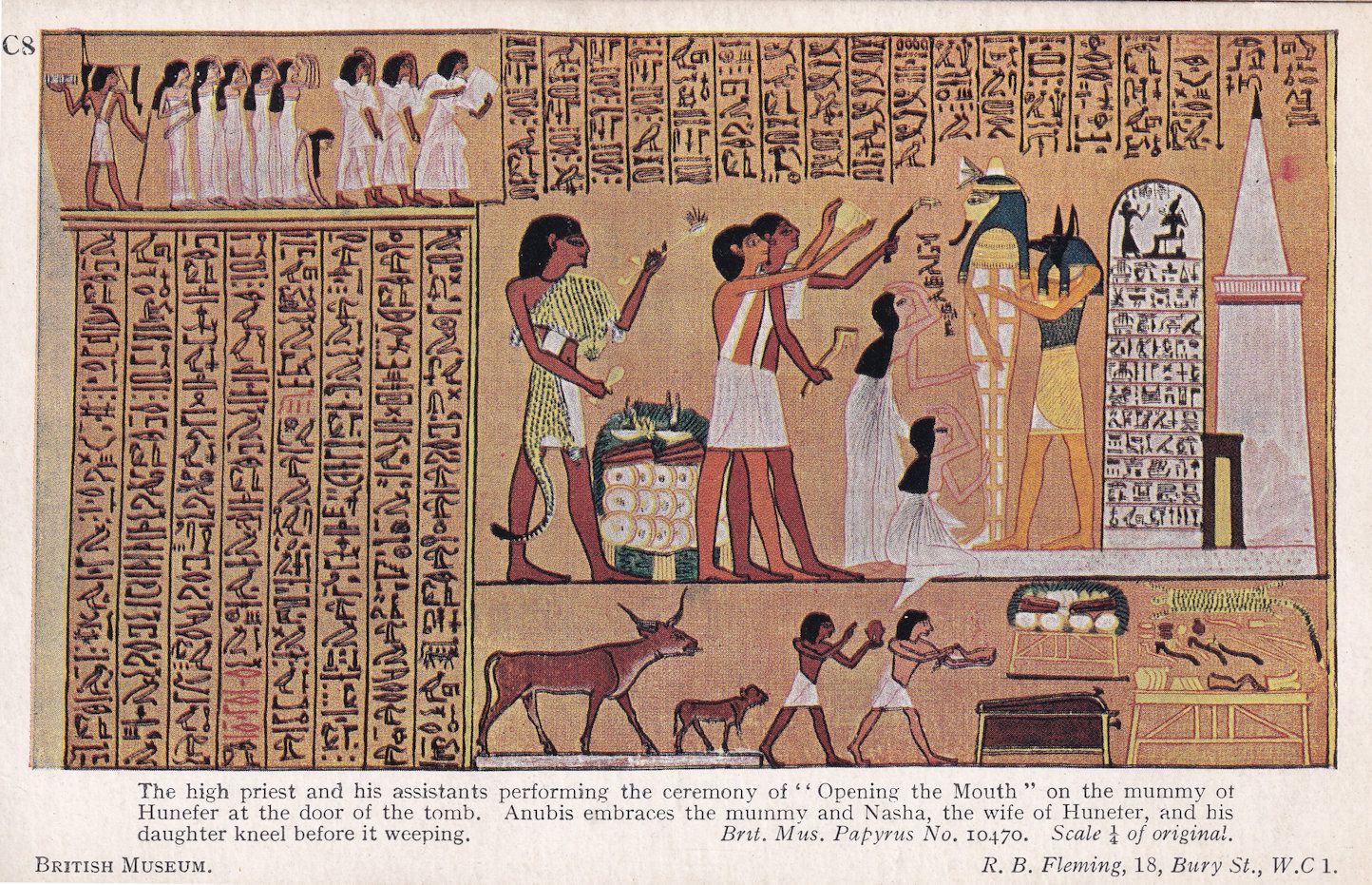 Opening The Mouth Greek Ceremony Hunefer Greece Mummy Mural Postcard ...