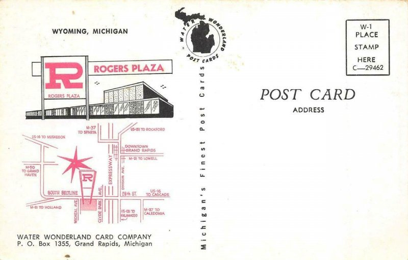 WYOMING, Michigan MI ROGERS PLAZA Shopping Mall SS KRESGE Roadside ...