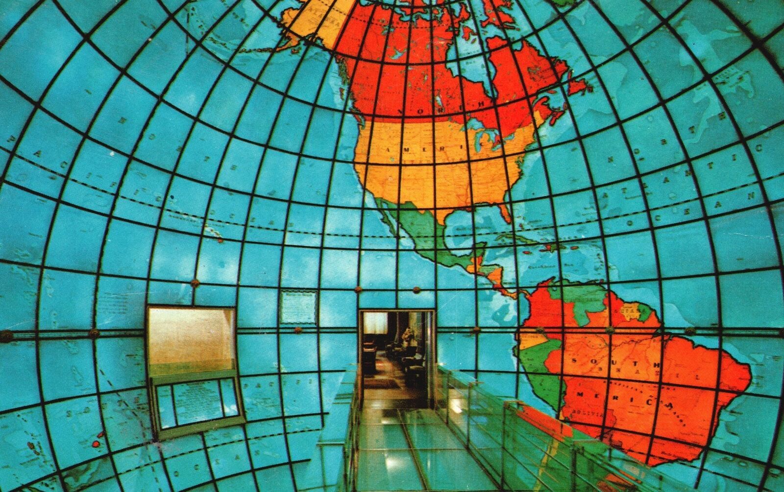 Vintage Postcard Mapparium Western Hemisphere Christian Science Boston ...