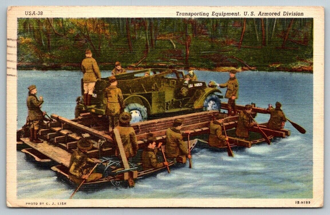 1943 WW2 Camp Swift Texas US Armored Division Private Elmore Postcard ...