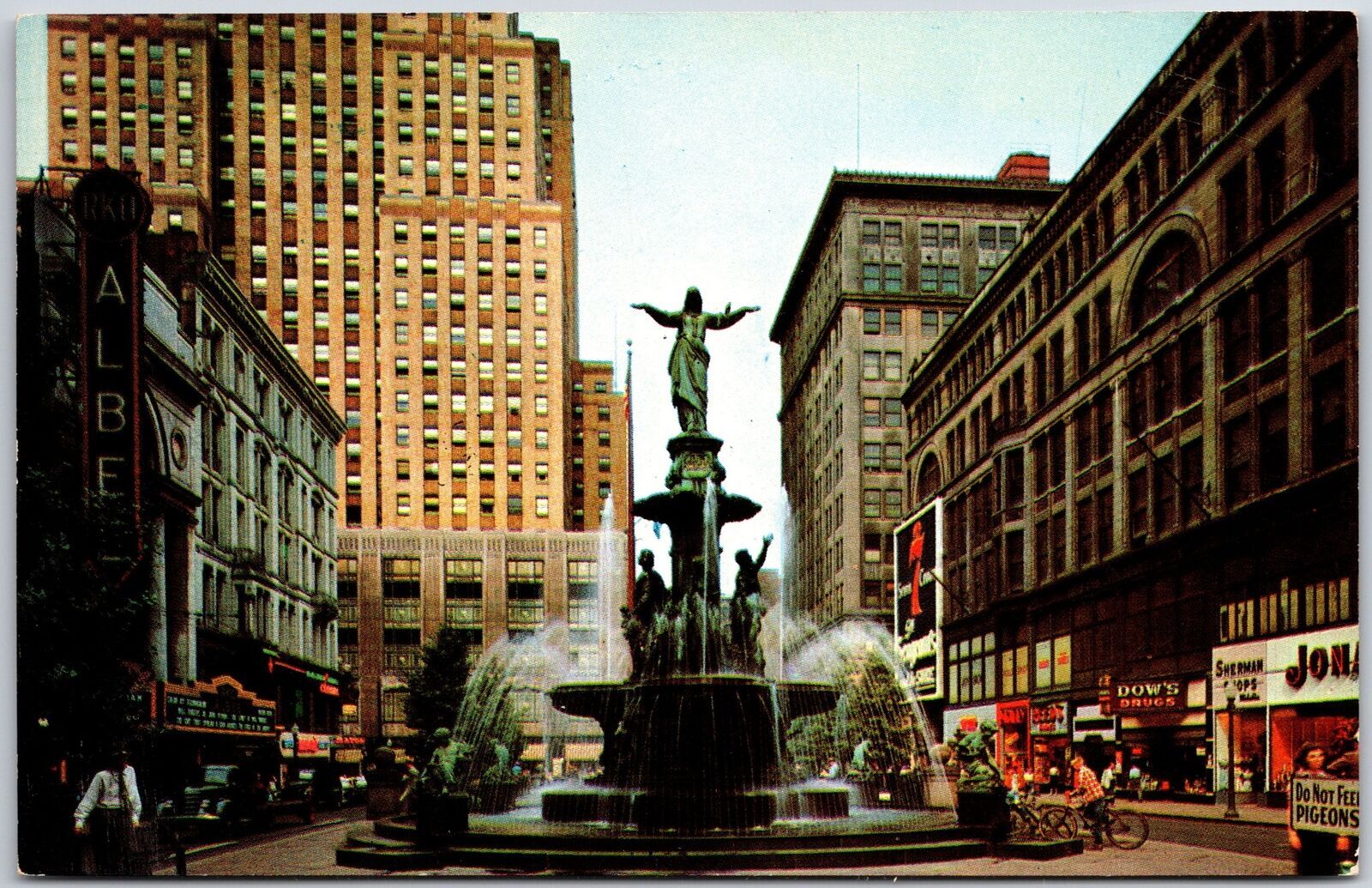 Cincinnati Ohio, Fountain Square, Tyler-Davidson Fountain, Vintage ...