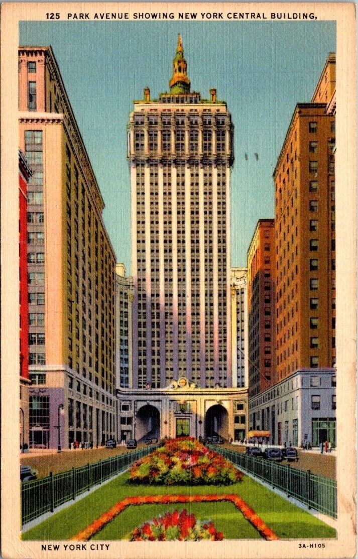 Vintage New York City Postcard - Park Avenue - New York Central ...