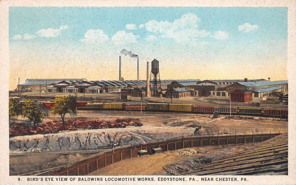 Eddystone Pennsylvania Baldwin's Locomotive Works, White Border Vintage ...