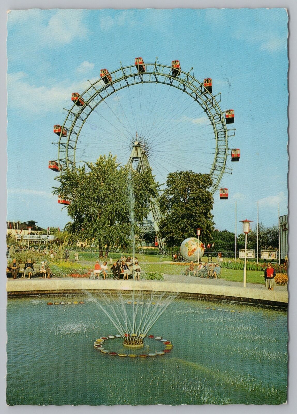 Amusement Park & Circus~Fairs Wheel~Fountain~Continental Postcard ...