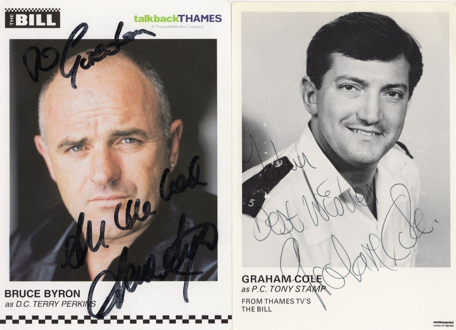 Bruce Byron Graham Cole The Bill ITV Show Hand Signed 2x Photo s ...