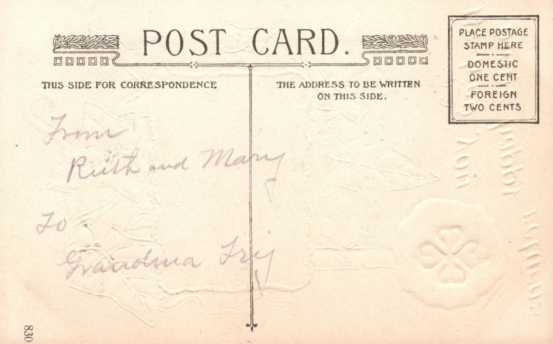 Vintage Postcard Wishing A Many Happy Returns Birthday Ivy Leaves ...