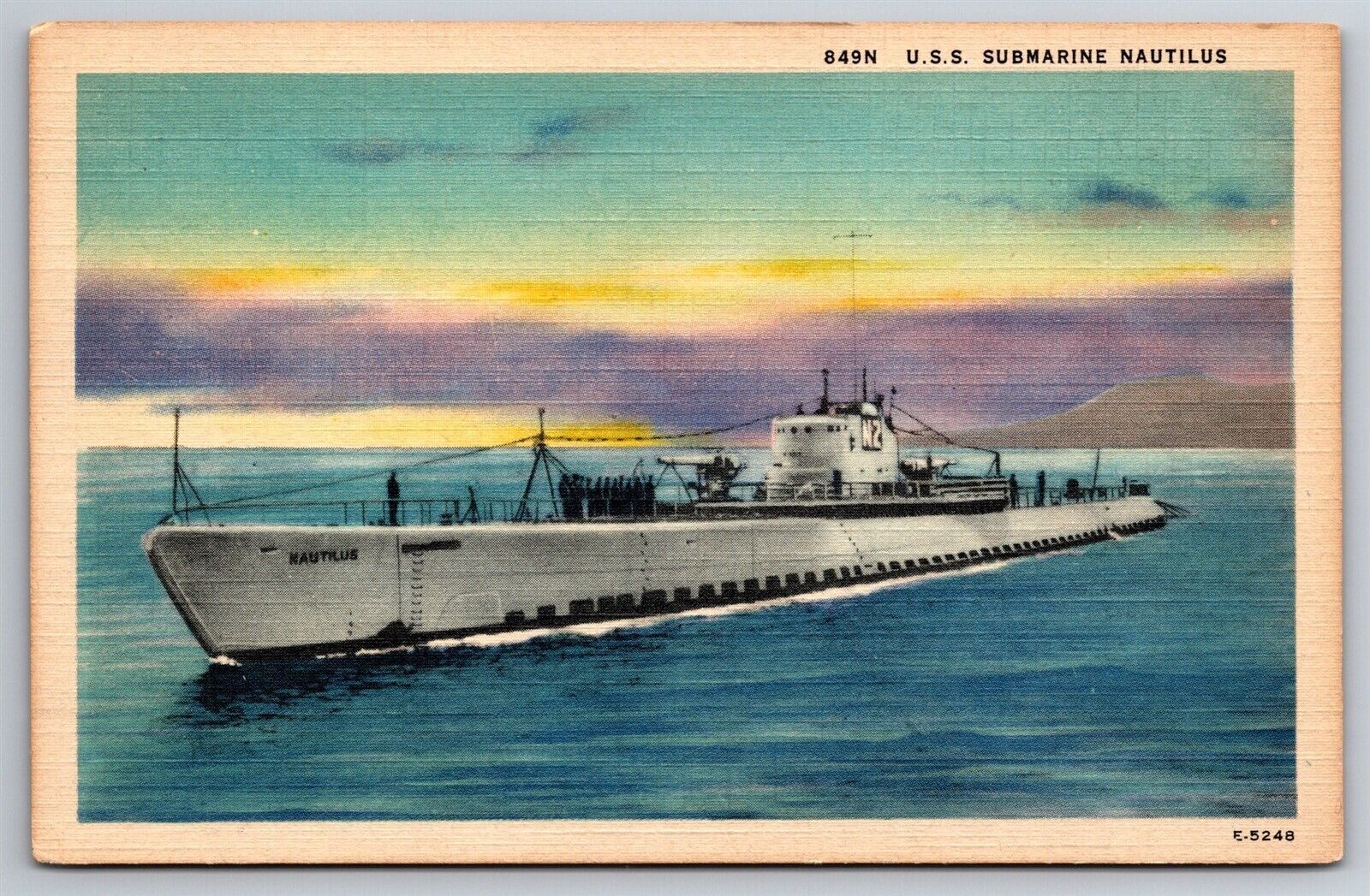 USS Submarine Nautilus US Navy Nuclear Powered Groten CN C1954 Postcard ...