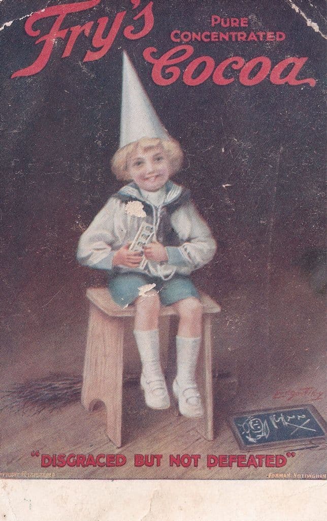 Frys Cocoa Child With Clown Hat Antique Advertising Postcard | Topics ...