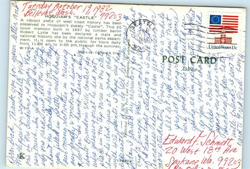 Hoquiam's Castle Robert Lytle Mansion Washington 1980s Vintage 4x6 ...