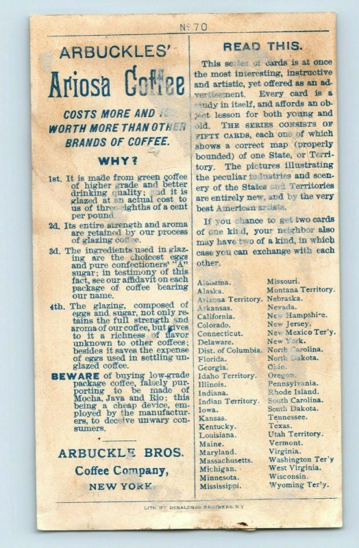 1880's-90's Arbuckle Bros. Ariosa Coffee New Hampshire Granite Quarry ...