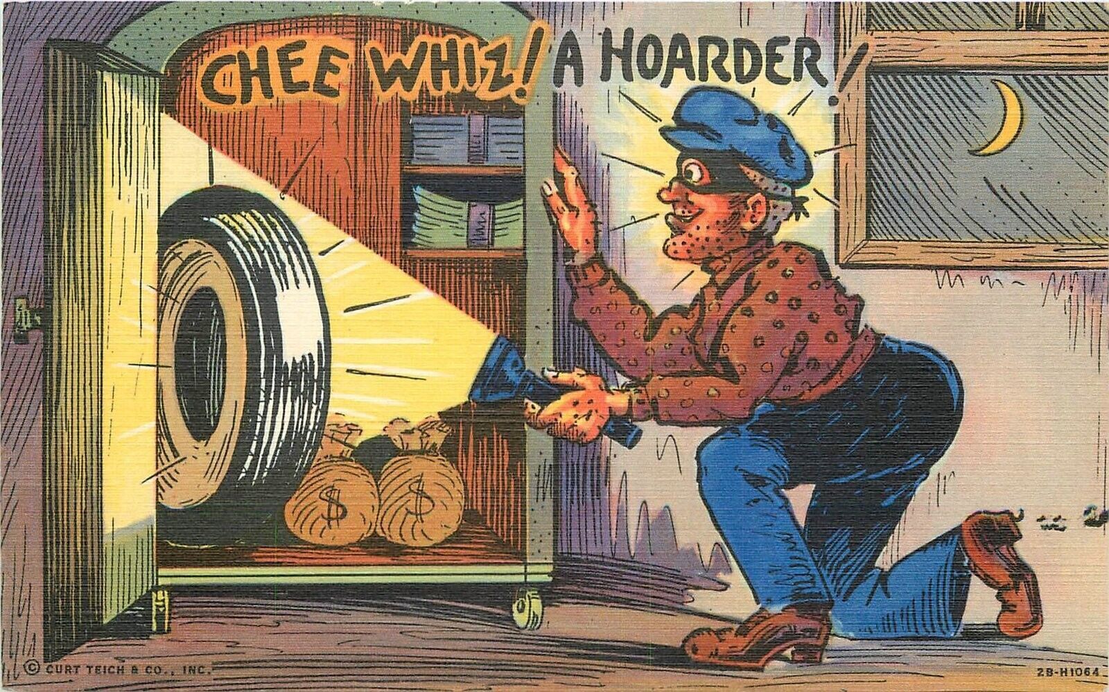 Postcard 1940s WW2 Rationing loaner thief comic humor Tech 22-13176 ...