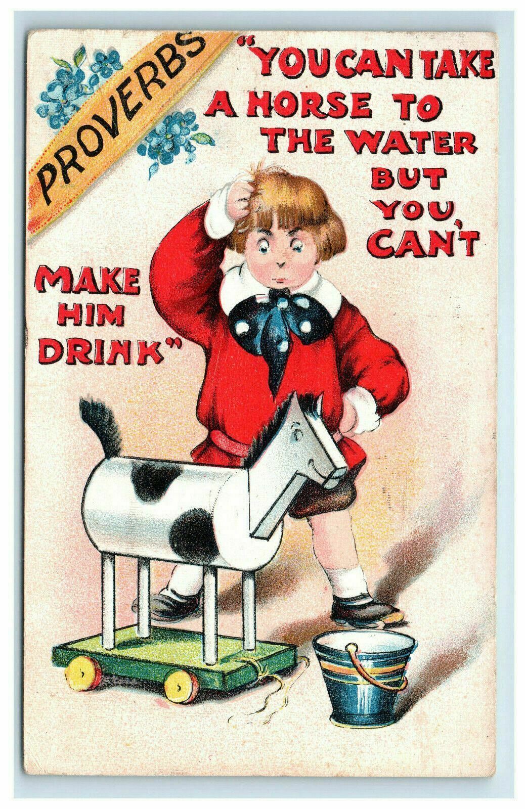 1911 Proverbs Comic Postcards Lot of 2 Humor Hobby Horse Boy Mom ...