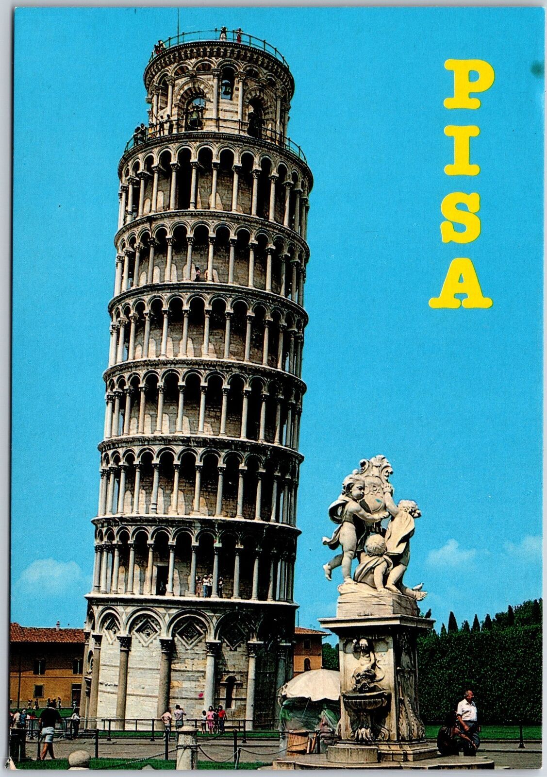 The Leaning Tower Pisa Italy Statue Campanile Bell Tower Postcard ...
