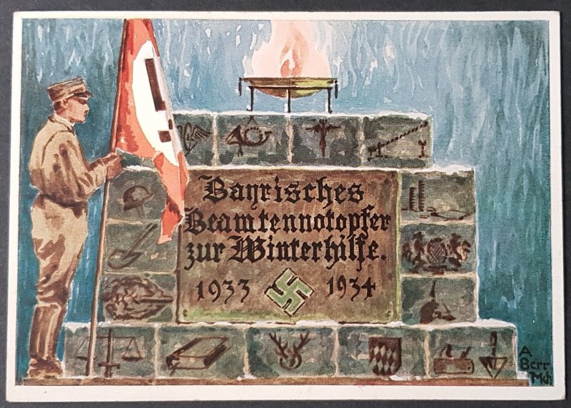 German Third 3rd Reich Original Propaganda Card WHW Winter AID ...