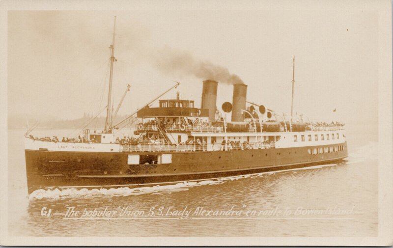 SS 'Lady Alexandra' Ship en route to Bowen Island BC Unused RPPC ...