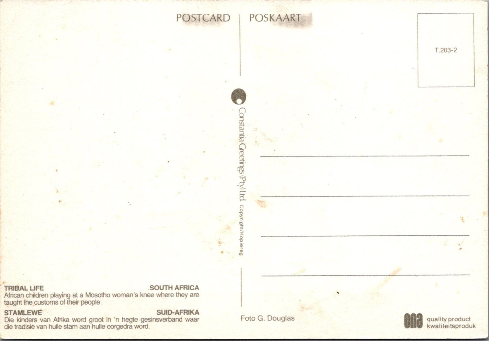 South Africa Postcard - Tribal Life, African Children, Mosotho Woman ...