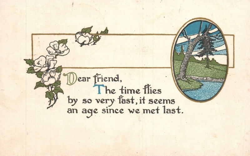 Vintage Postcard 1910's Friendship Card Landscape Messages Wishes ...