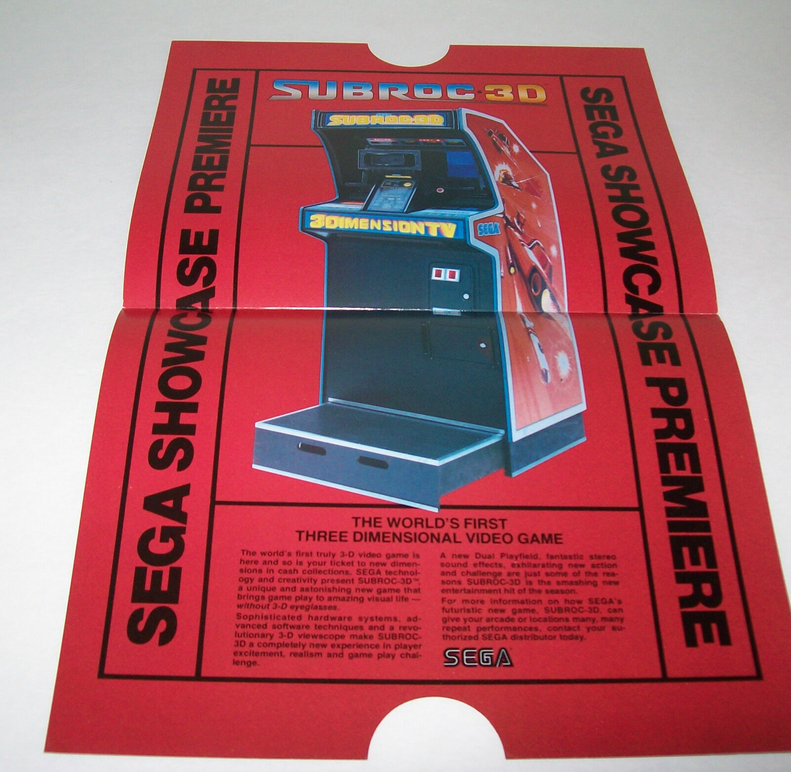 Subroc 3-D Arcade Flyer Original NOS 1982 Video Game Foldout Vintage ...