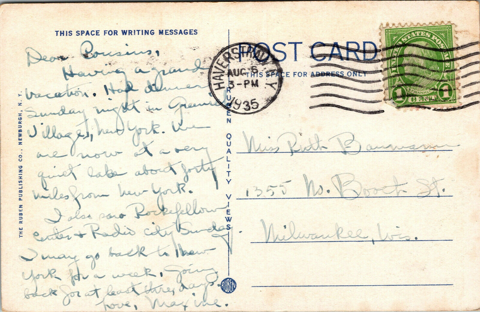 Vtg 1935 US Military Academy Aerial View West Point New York NY ...