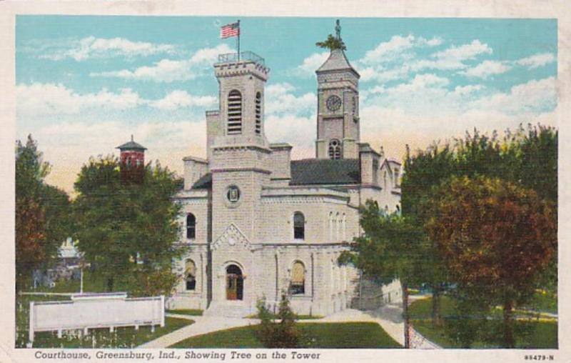 Indiana Greensburg Court House Curteich | United States - Indiana ...