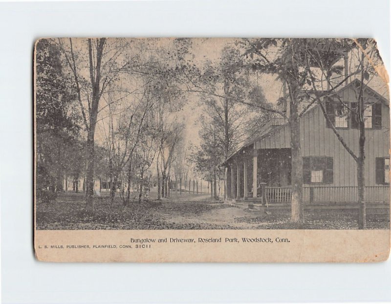 Postcard Bungalow and Driveway, Roseland Park, Woodstock, Connecticut ...
