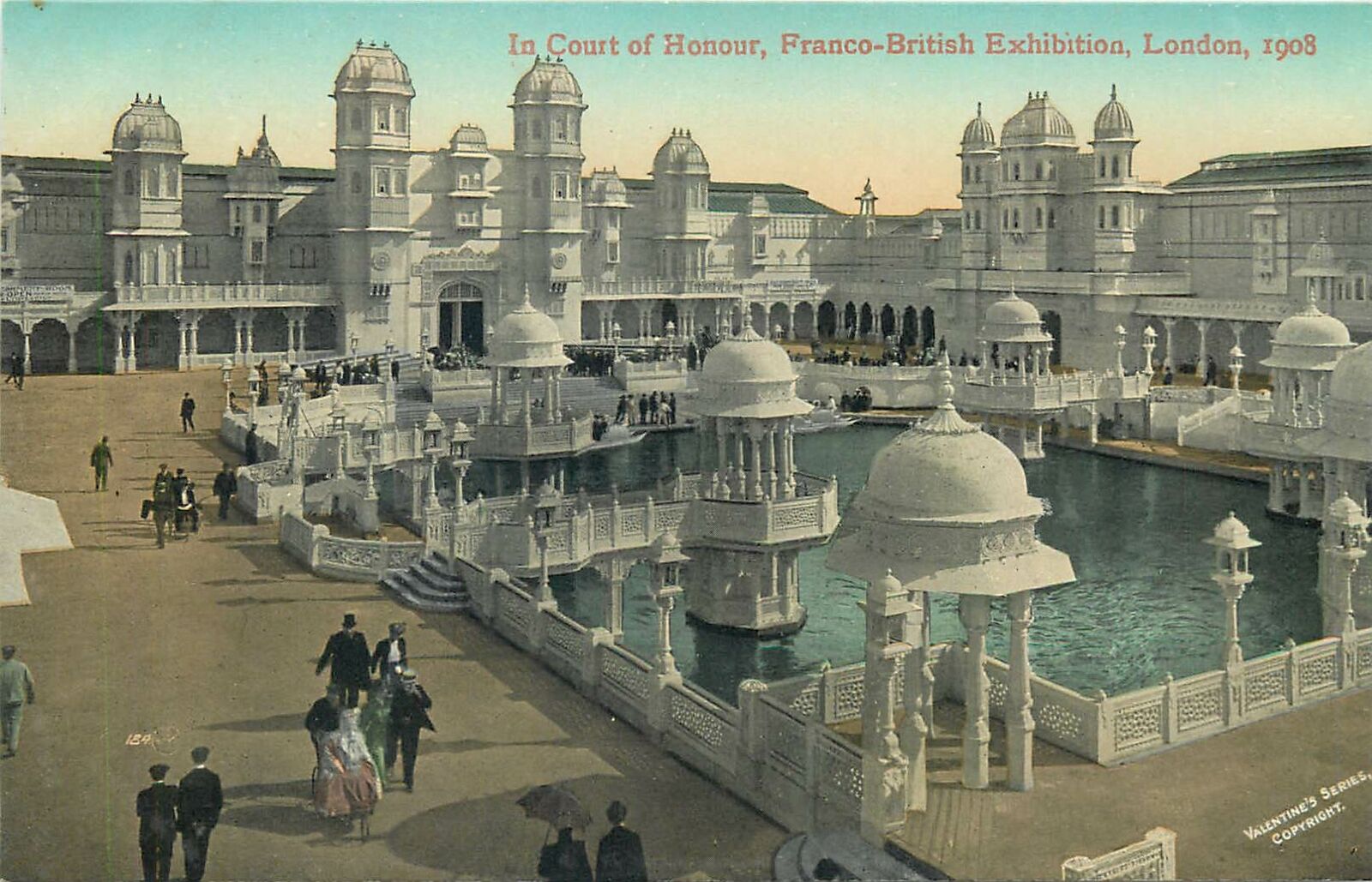 Postcard Franco-British Exhibition London 1908 court honour ...
