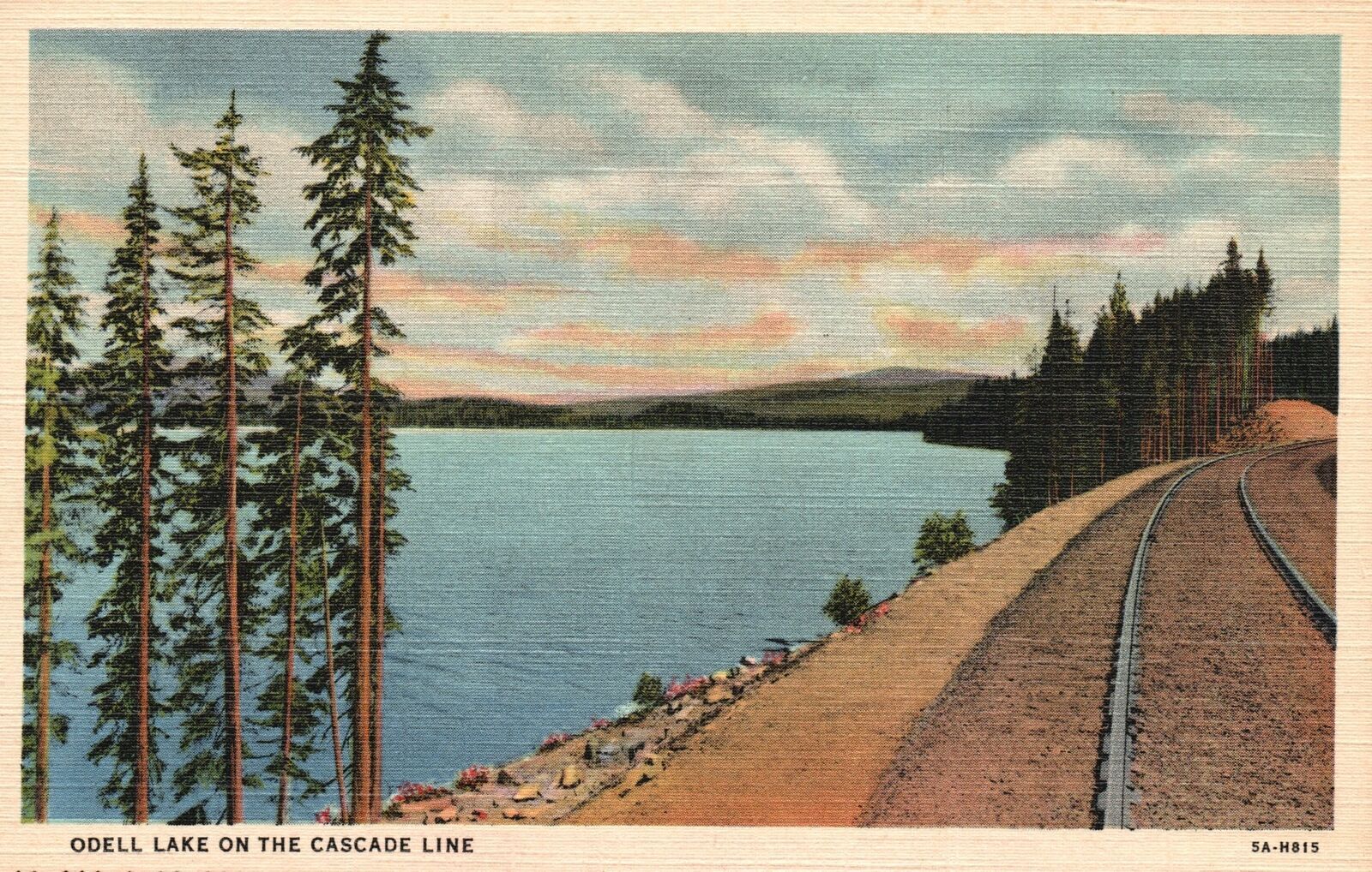 Vintage Postcard 1930's View of Odell Lake on the Cascade Line Oregon ...
