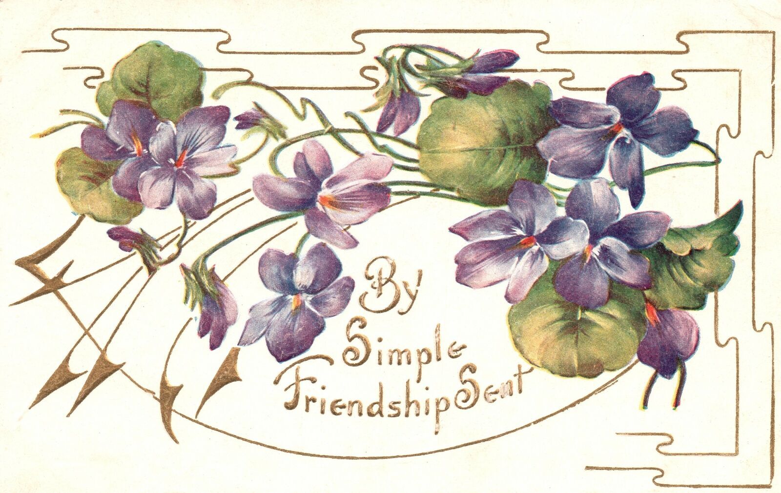 Vintage Postcard By Simple Friendship Sent Flower Petals Friendship ...