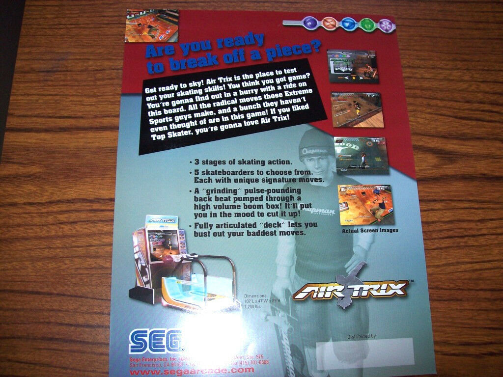 AIR Trix by Sega 2001 Original NOS Video Arcade Game Machine Flyer ...
