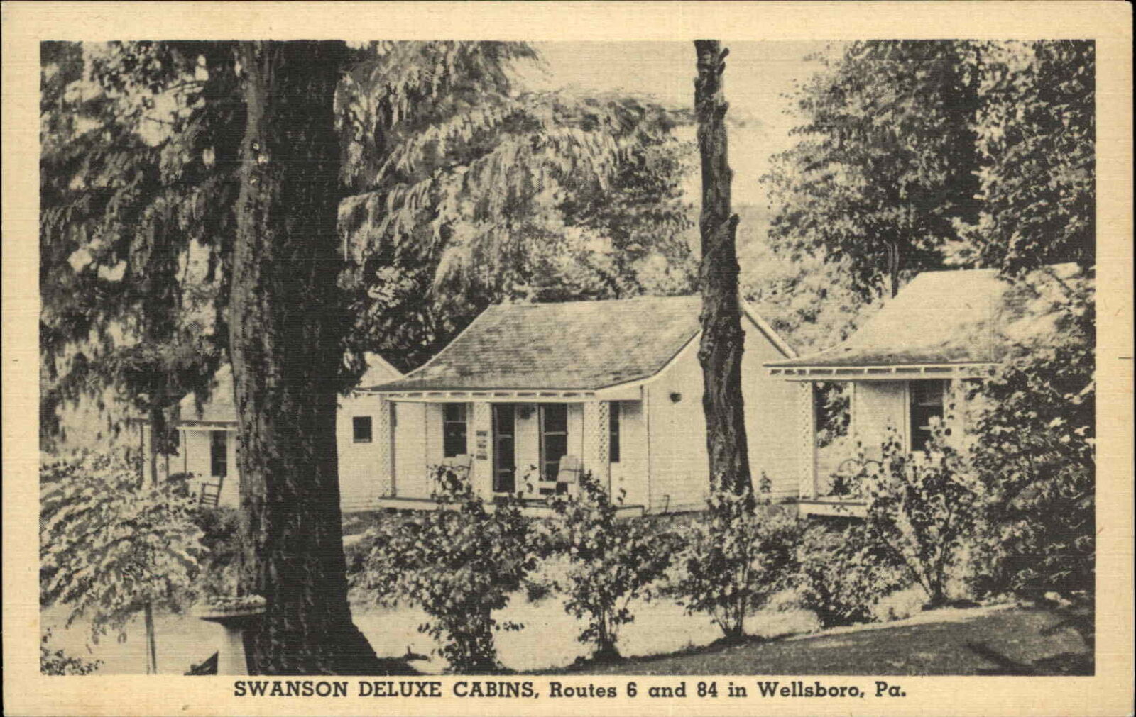 Wellsboro Pennsylvania PA Swanson Deluxe Cabins c1940s-50s Linen ...