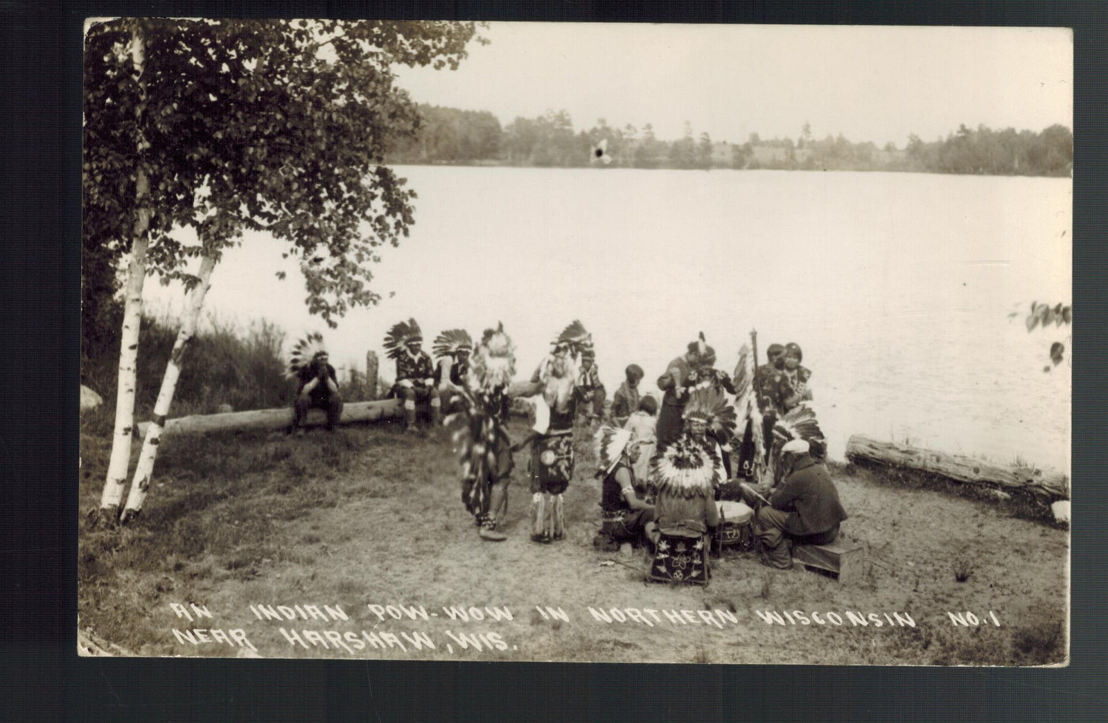Real Picture Postcard Native American Indian Pow Wow Wisconsin RPPC ...