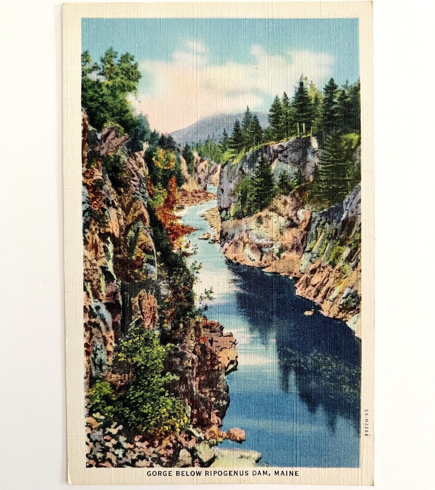 Ripogenus Dam Millinocket Maine Postcard Gorge Nature Landscape c1930s ...
