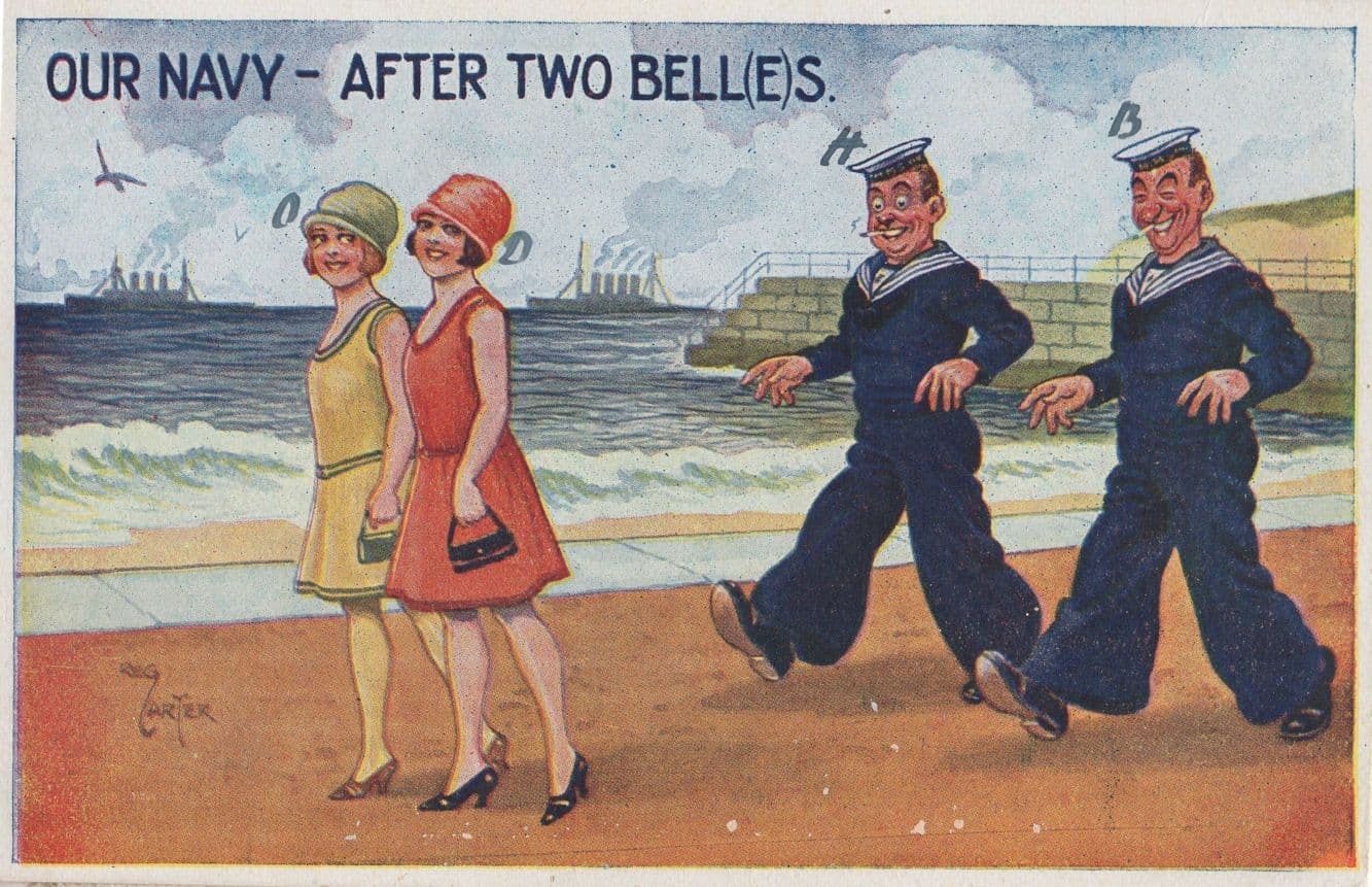 Our Navy After Two Belles Reg Carter Sailor Military Comic Postcard ...