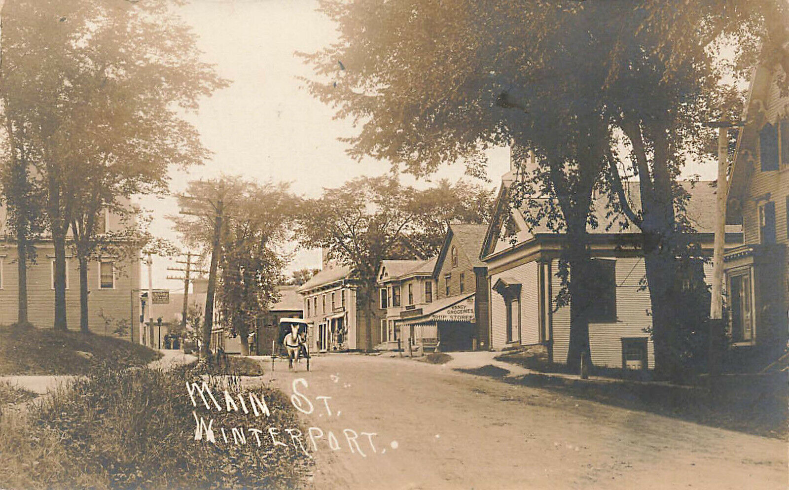 Winterville ME Main Street Storefronts Fancy Groceri Store Real Photo ...